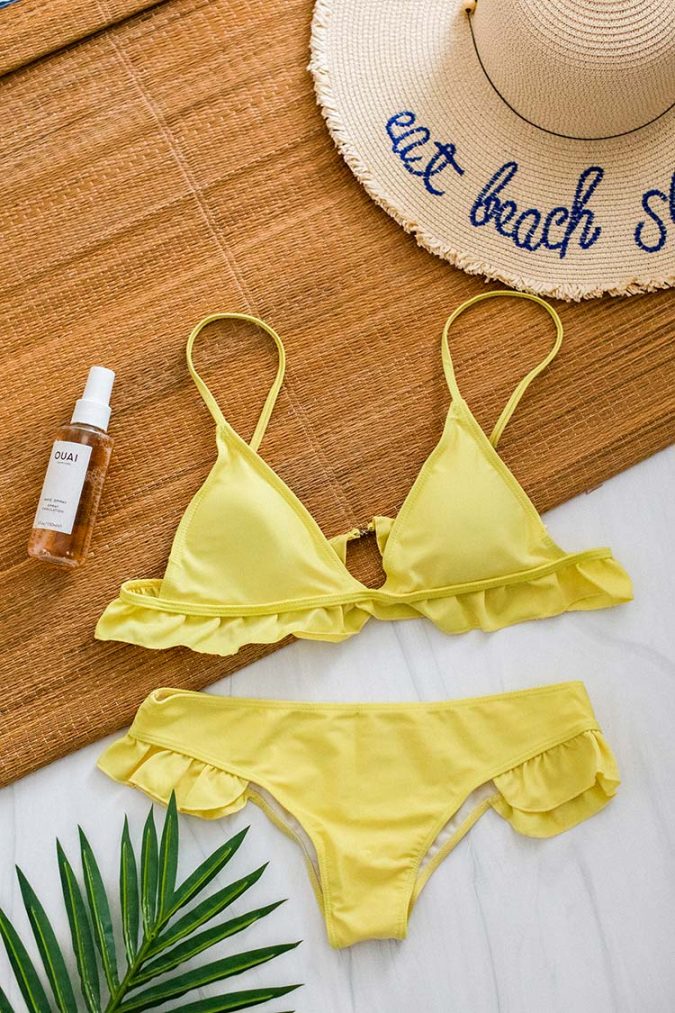 Yellow Ruffle Bikini